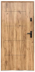 O.K. Doors® Vchodové dveře Tytan, 90 L, rozměr vč. zárubně: 1000 × 2070 mm, ocel, levé, dub Sonoma, plné