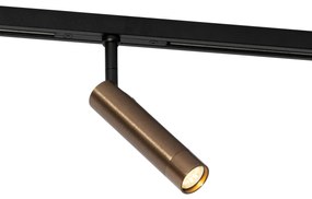 Moderní bodové svítidlo tmavě bronzové pro jednofázový kolejnicový systém - Slimline Uzzy