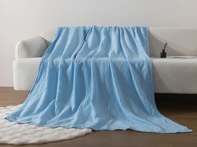 XPOSE® Mušelínová deka SENA Premium - světle modrá 140x200 cm