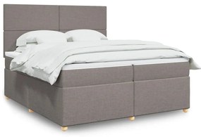 Box spring postel s matrací taupe 200x200 cm textil 3293684