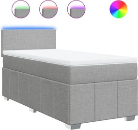 Box spring postel s matrací světle šedý 100 x 200 cm textil 3289272