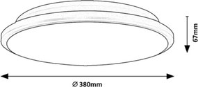 Rabalux Stříbrné stropní LED svítidlo Engon 380mm 24W 71129