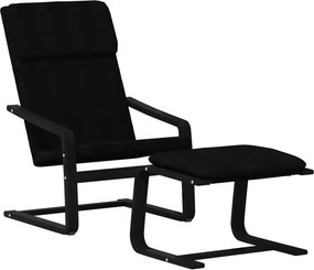 Relaxační křeslo s podnožkou černé textil 3154419