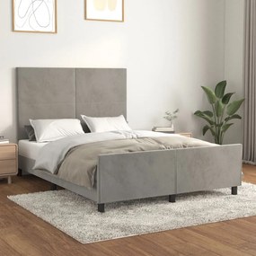 Rám postele bez matrace světle šedý 140 x 190 cm samet 3125629