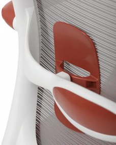 Kancelářská židle šedý MESH a červená plastový kříž houpací mech. KA-S425 RED