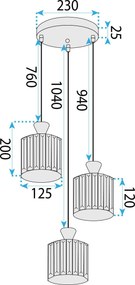 Toolight Rea, LAMP EBT025-3CP BLACK, OSW-01225