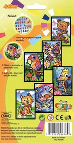 _Ostatní 1_ Obrázek nalepovací třpytivý 10x15cm samolepková mozaika zvířátka 6 druhů 22900291