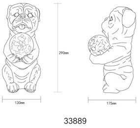 Globo 33889 - LED Solární dekorace LED/0,02W/3V IP44 pes