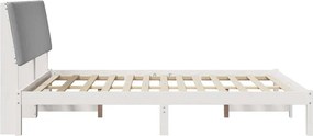 Rám postele s čelo Bílá 150 x 200 cm Masivní borové dřevo 3394417