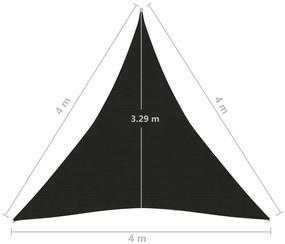 Stínící plachta 160 g/m² černá 4 x 4 x 4 m HDPE