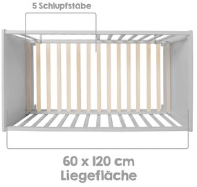 Světle šedá postýlka 60x120 cm – Roba