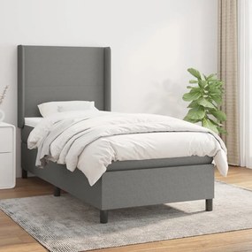 vidaXL Box spring postel s matrací 80 x 200 cm textil [3131227] Barva: Tmavě šedá