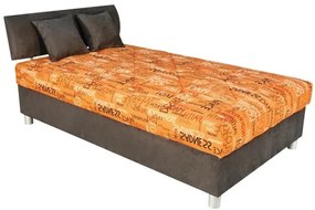 Čalouněná postel Tesla 120x200 oranžová - BLANAŘ