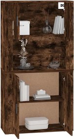 Skříň highboard kouřový dub kompozitní dřevo 3185356
