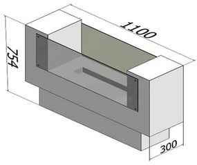InFire - BIO krb 110x75 cm 3kW oboustranný