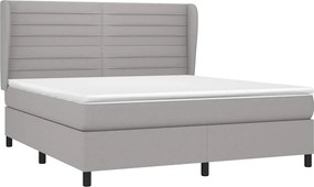 Box spring postel s matrací světle šedá 160 x 200 cm textil 3128053