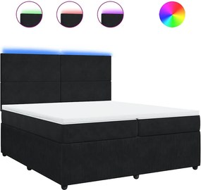 Box spring postel s matrací černá 200x200 cm samet 3294726