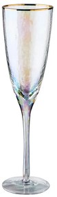 SMERALDA Sklenice na šampaňské se zlatým okrajem 250 ml