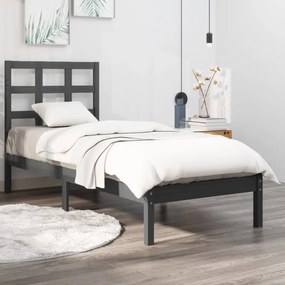 Rám postele šedý masivní dřevo 90 x 190 cm Single,  3105437 HangarStore.cz