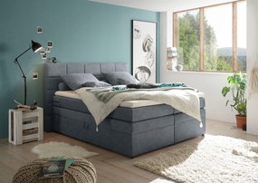 XXXLutz POSTEL BOXSPRING, 180/200 cm, antracitová MID.YOU - Postele s úložným prostorem - 002220032514