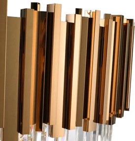 Toolight Toolight, kovové-křišťálové závěsné svítidlo E14 60x30 cm 312355, zlatá, OSW-00683