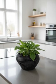 KVĚTINÁČ TORACE - S jedinečným designem, antracit-matný