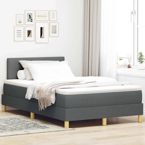 Postel s boxspringem s polštářem Tmavě šedá 120 x 200 cm textil 3338910