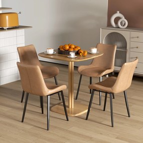 HOMCOM Jídelní stůl pro 4 osoby moderní styl, kuchyňský stůl s dřevěným povrchem, 70 x 70 cm, přírodní dřevo