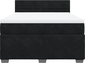Box spring postel s matrací černá 140 x 190 cm samet 3288608