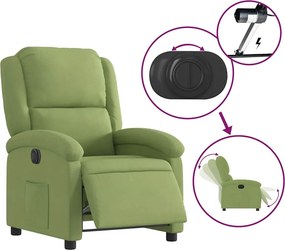Elektrické polohovací křeslo světle zelené samet 3204281