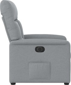 Elektrické polohovací křeslo světle šedé textil 3303012