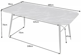 Jídelní stůl Laney 180 cm mramor šedý