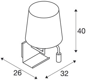 SLV 1003459 Somnila Flex, nástěnné svítidlo k posteli, 1x E27 + LED 3W 3000K, bílá, verze vlevo, USB přípojka