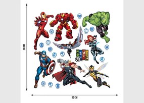 Dětská samolepka na zeď Marvel Avengers Komiksoví Hrdinové, Disney | 30 x 30 cm | DDKS 3817
