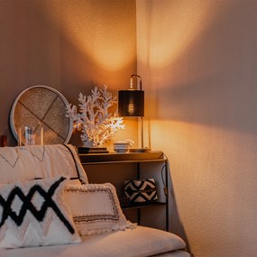 Moderní stolní lampa černá se zlatým vnitřkem - Lofty
