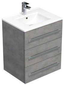 Koupelnová skříňka s umyvadlem Naturel Cube Way 60x76,5x46 cm beton mat CUBE46603BEMOD