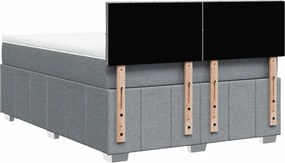 Box spring postel s matrací světle šedá 140 x 200 cm textil 3287091