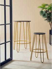 Barová stolička z jilmového dřeva ve zlaté barvě/v přírodní barvě (výška sedáku 75 cm) District – Premier Housewares