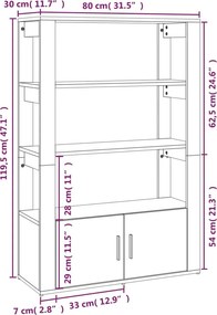 vidaXL Příborník 80x30x119,5 cm kompozitní dřevo [819469] Barva: kouřový dub