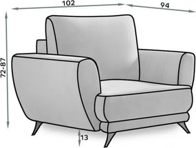 Křeslo MEGAN, hořčicová (Monolith 48)