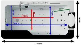 BPS-koupelny Hydromasážní vana HYD-NE912BL 170x90 ČERNÁ s ohřevem vody