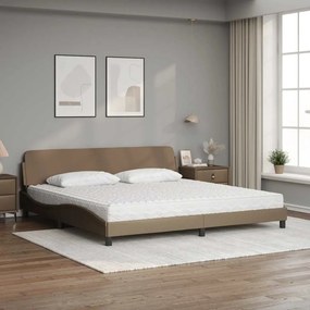 Postel s matrací Dover cappuccino 200 x 200 cm umělá kůže 3208481