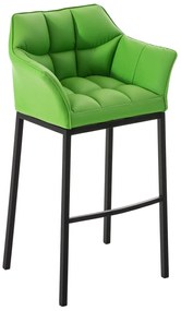 Barová židle Damas B4 ~ koženka, černý rám - Zelená