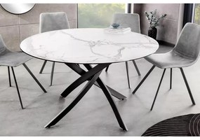 Massive home | Kulatý jídelní stůl ALPINE WHITE 120 CM keramika
