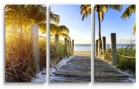 Sablio Obraz - 3-dílný Cestička na pláž - 120x80 cm