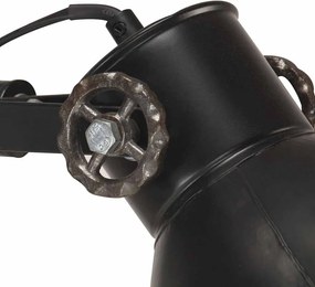 Podlahová lampa se 2 svítidly černá E27 litina 320585