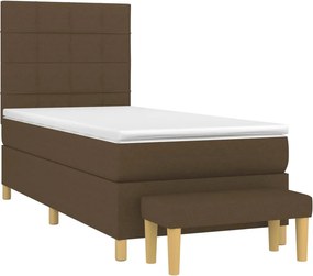 Box spring postel s matrací tmavě hnědá 80x200 cm textil 3137112