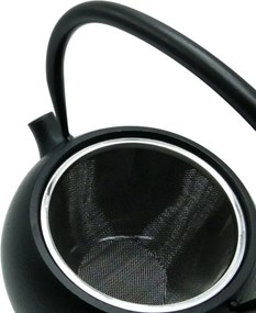 Litinová konvice Guizhou 0,75 l – černá, moderní design, s nerezovým sítkem
