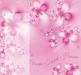 Laminovaná samolepicí fototapeta Růžové květy 263 x 243 cm