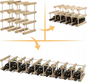 Stojan na láhve vína regál na 9 lahví Dub Modulární Lite Eko Dřevo